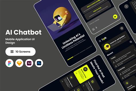 Talk Ai Chatbot Mobile App On Yellow Images Creative Store 133638