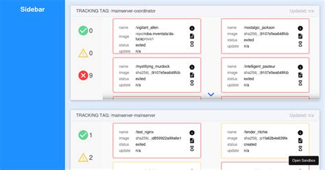 Container Dashboard Codesandbox