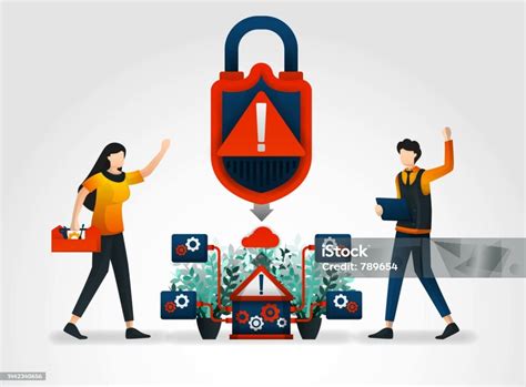 플랫 문자입니다 경고 시스템은 개발자에 게 보안 위협을 알립니다 보안 회사 네트워크 보안 검사를 통해 보안 제품 및 서비스 모니터링 및 감시를 위한 기술자 배치 감시에 대한