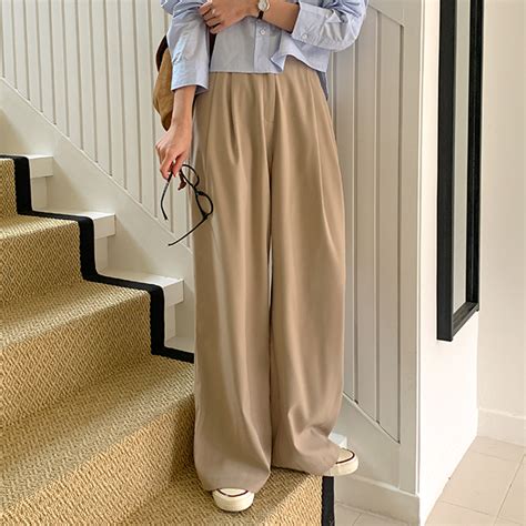 조이조이 💗50할인💗 Moment Joy국내제작숏기본롱ver 헤딘 투핀턱 히든 뒷밴딩 와이드 슬랙스