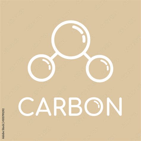 Carbon Dioxide Molecule Icon Linear Style Co2 Chemical Element Zero