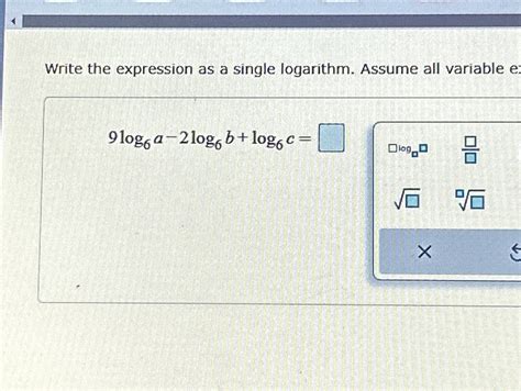 Solved Write The Expression As A Single Logarithm Assume