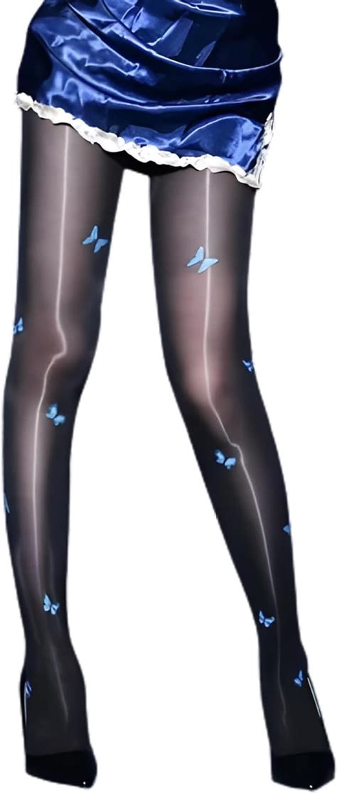 Sm World Fashionable Glossy Oil Shiny Legs Printed Tights Seamless