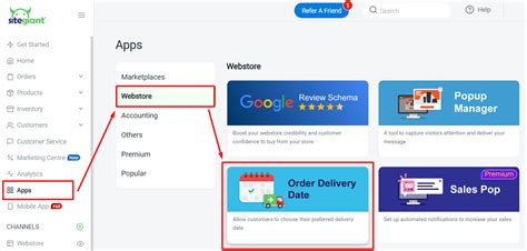 How To Set Order Delivery Date SiteGiant Support Centre