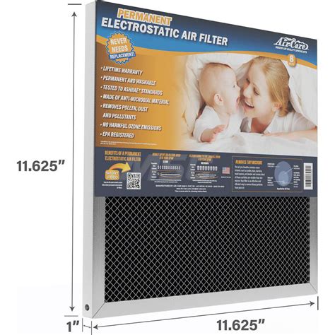 Air Care Pleated And Panel Air Filters Filter Type Permanent