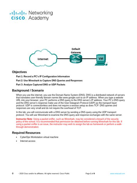 10 2 7 Lab Using Wireshark To Examine A Udp Dns Capture Ilm Pdf Domain Name System