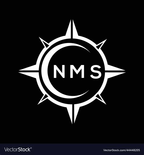 Nms Abstract Monogram Shield Logo Design On Black Vector Image