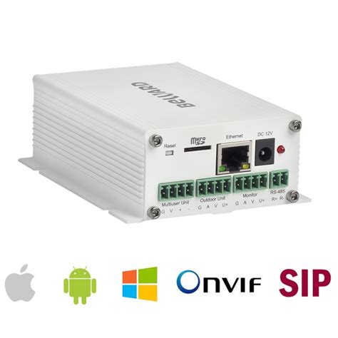 Video SIP Analog To IP SIP Converter Onvif Motion Detection 4 Wires Analog Video Doorphone