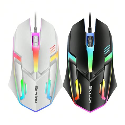 Wired 3 Keys Mouse Colorful Lighting Gaming And Office Compatible With