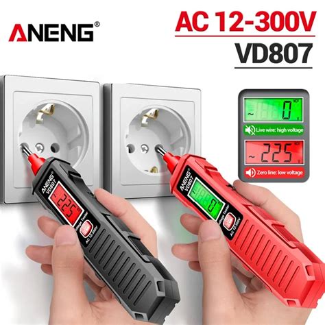 Aneng Vd807 스마트 전기 펜 테스터 Ncv 센서 비접촉 와이어 감지기 도구 한 단어 유도 50hz 60hz