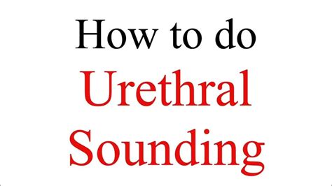 Note 438 How To Do Urethral Sounding Urethral Stretch Urethral
