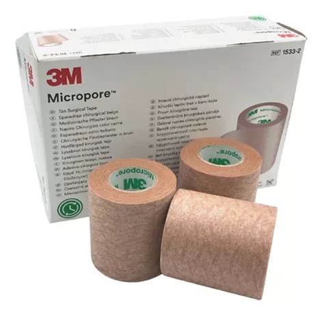 Cinta Micropore Piel 5cm 3m C6 Rollos 1533 2 Adhesiva Envío Gratis