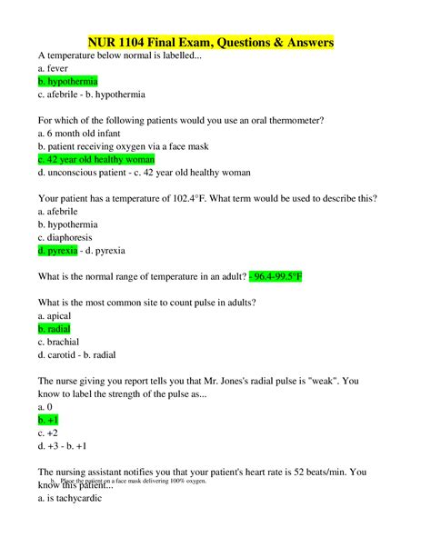 nur 1104 exam 1 2 and final exam questions and answers latest bundle browsegrades