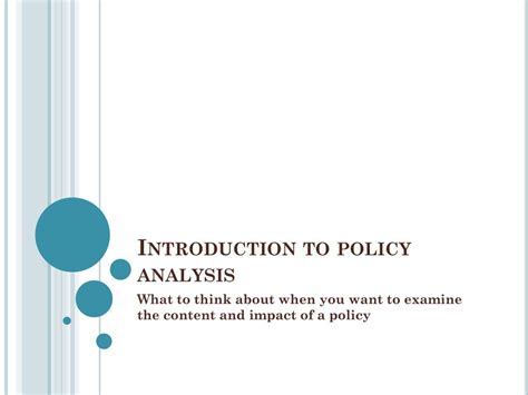 PPT Introduction To Policy Analysis PowerPoint Presentation Free Download ID