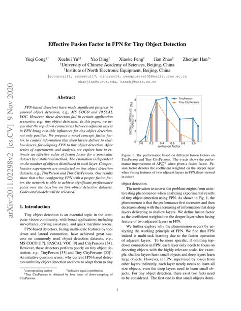 Pdf Effective Fusion Factor In Fpn For Tiny Object Detection
