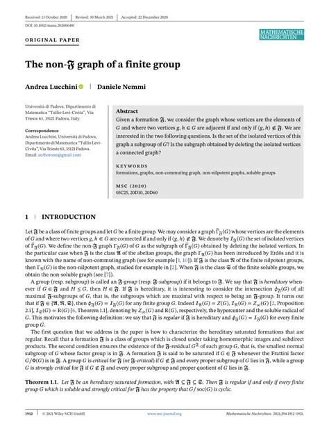 The Non‐f Graph Of A Finite Group Request Pdf