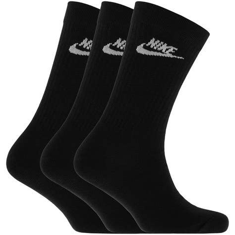 Nike 3 Pack Crew Socks Black Mainline Menswear Gb