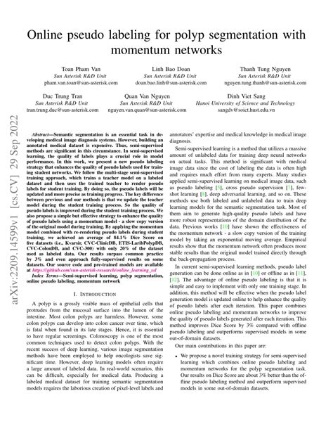 Pdf Online Pseudo Labeling For Polyp Segmentation With Momentum Networks