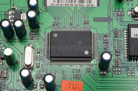 Close Up Details Boards Electronic Components Monitor Computer Devices Stock Image Image