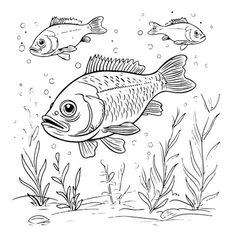 Premium Vector Illustration Of A Cute Cartoon Of Perch Fish Isolated