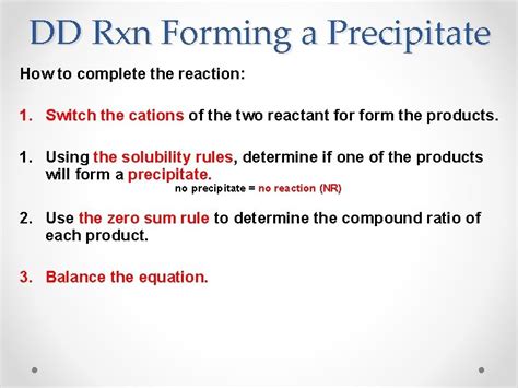 Double Displacement Reactions Lesson Outline Double Displacement Reactions