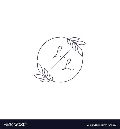 Initials Ll Monogram Wedding Logo With Simple Vector Image