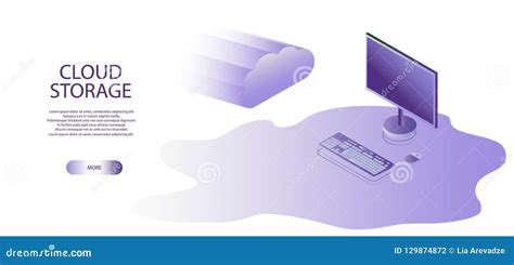 Online Computing Storage Isometry Concept Isometric Flat Design Stock