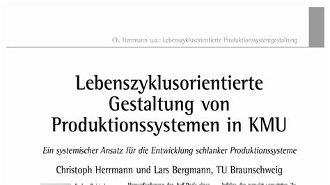 Life Cycle Oriented Design Of Lean Production Systems Industry 40 Science