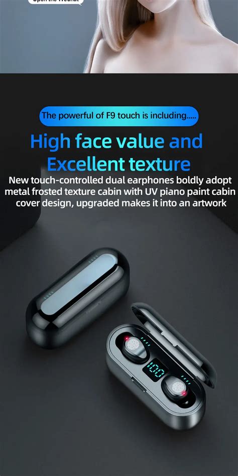 Tws F9 With Power Display Touch Earbuds Wireless 5.0 Stereo In-ear ...