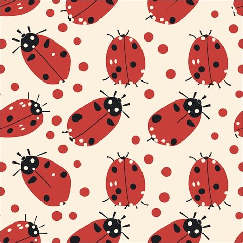 Premium Vector Ladybug Illustration Pattern