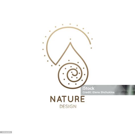 자연의 벡터 추상 적 로고 산 강 태양과 간단한 풍경의 선형 둥근 아이콘 비즈니스 엠블럼을 위한 최소 로고타입 여행 배지 관광 생태 개념 건강 요가 센터 0명에 대한 스톡