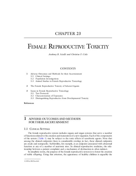 Pdf Female Reproductive Toxicity