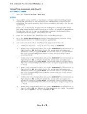 CIS Excel Practice Test Instructions Docx CIS Excel Practice Test Module FORMATTING
