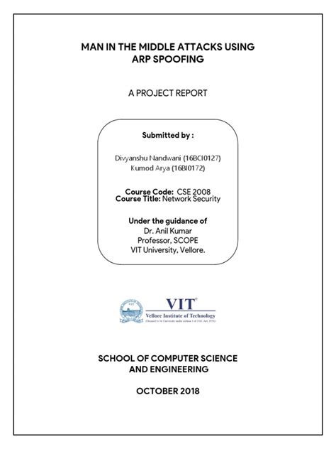 Man In The Middle Attack Using Arp Spoofing Pdf Transport Layer Security Computer Network