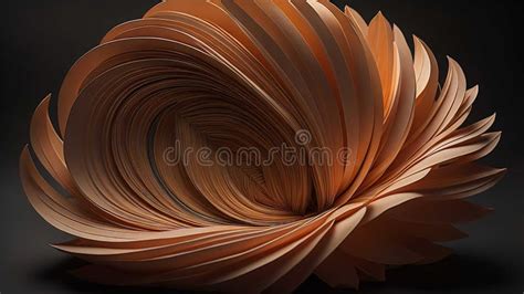 Abstract Geometric Composition Spiral Made Of Paper Sheets Generative Ai Stock Illustration