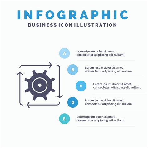 Workflow Automation Development Flow Operation Solid Icon Infographics 5 Steps Presentation