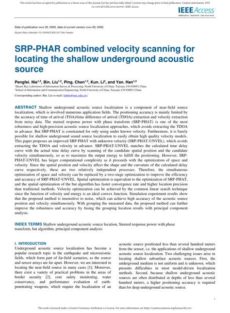Pdf Srp Phar Combined Velocity Scanning For Locating The Shallow Underground Acoustic Source