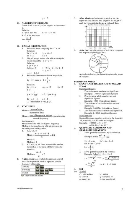 Notes And Formulae Mathematics Spm
