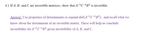solved 6 ﻿if a b ﻿and c ﻿are invertible matrices show