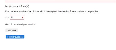 solved let f x x 5sin x find the least positive value of x