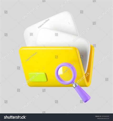 3d Yellow Computer File Folder Icon Stock Vector Royalty Free