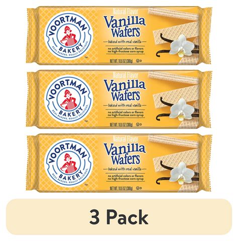 3 Pack Voortman 106 Oz Vanilla Wafer