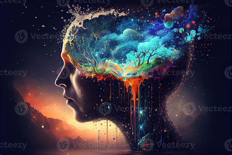 Illustration Of Annual Collective Mind Concept Art Exploding Mind Inner World Dreams