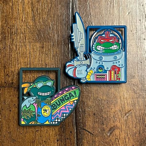 Space Cadet And Sewer Surfer Enamel Pin Set Etsy