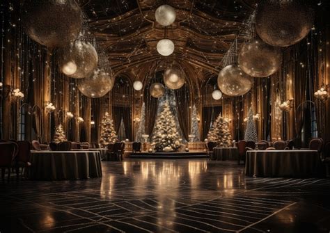 Premium Photo An Art Decoinspired Image Of A Grand Ballroom Decorated