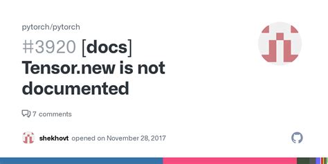 Docs Tensor New Is Not Documented Issue Pytorch Pytorch Github