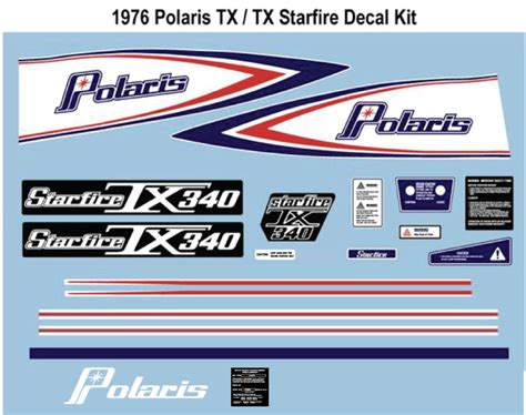 1976 Polaris Txtx Starfire Decal Set The Sled Printer