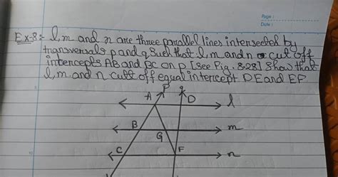 Ex 8 M And N Are Three Parallel Lines Intersected By Transversals Pand