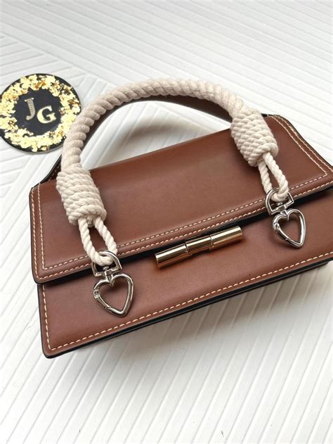 Bag Accessories Stylish Handles Shopper Handles Bag Handles Made Of White Cotton Rope And Silver