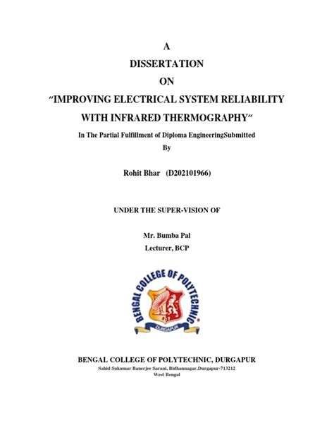 Improving Electrical System Reliability With Infrared Thermography Pdf Electric Generator